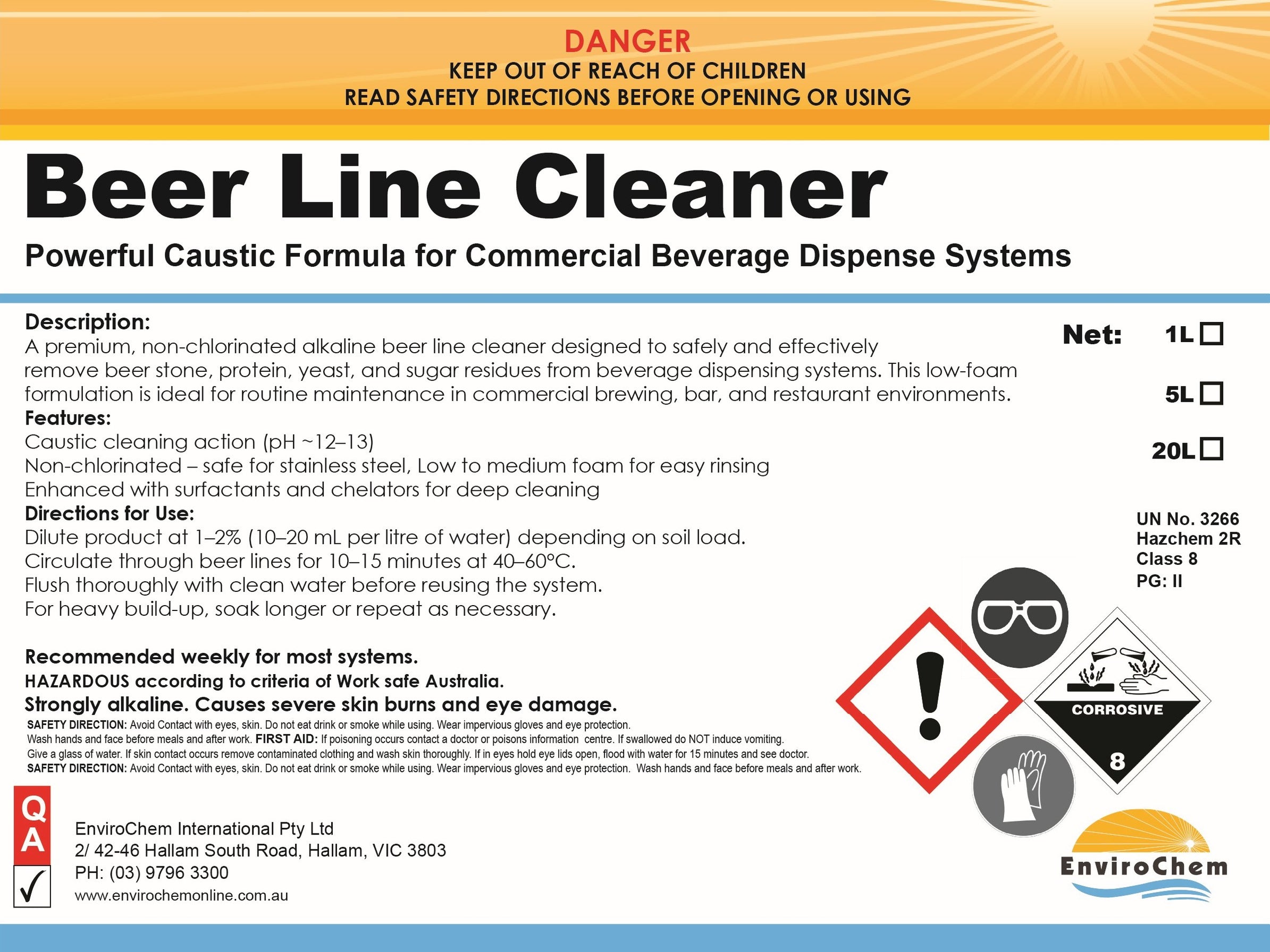 Beer Line Cleaner — EnviroChem International Pty Ltd