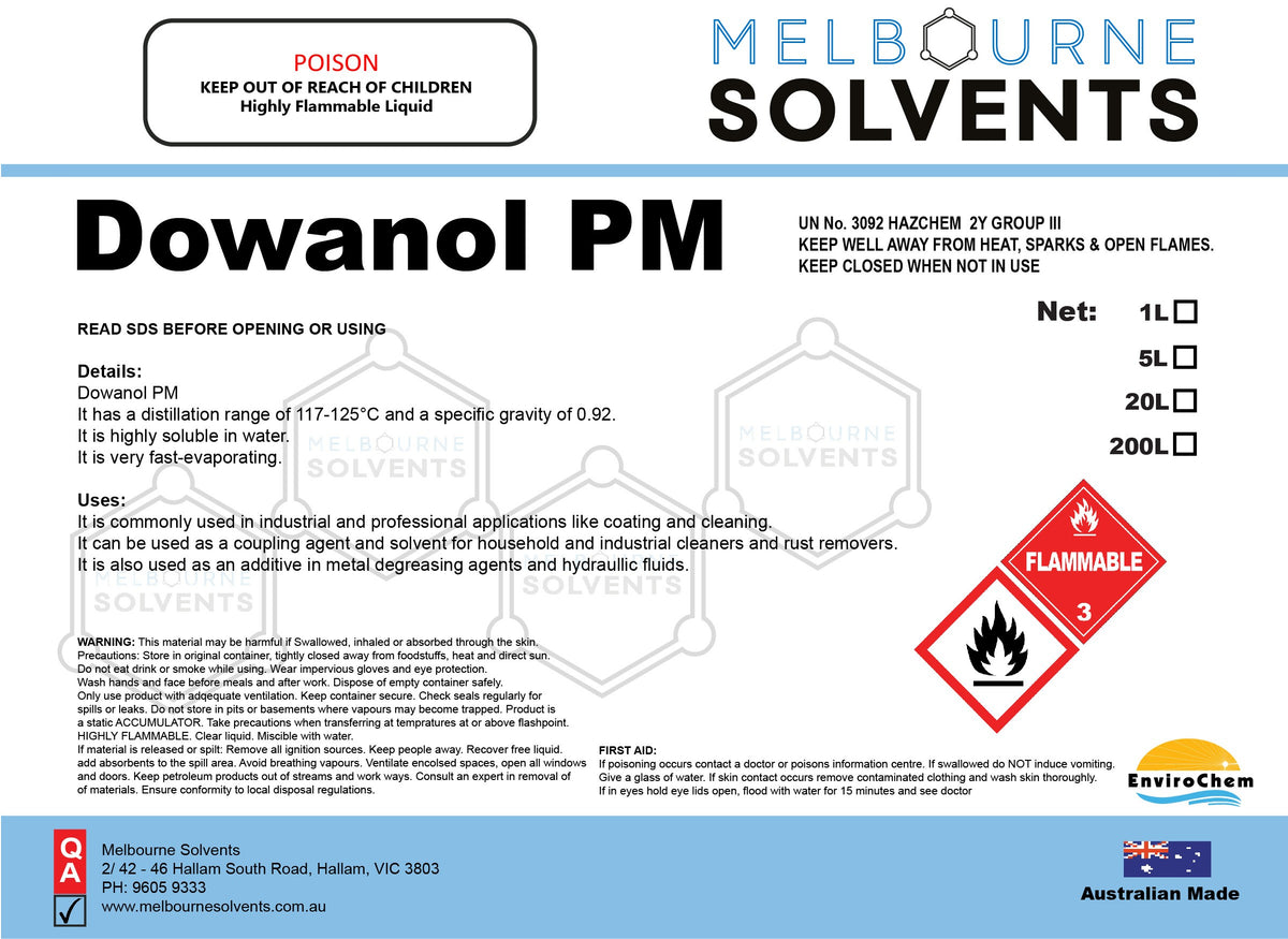 Dowanol PM (DPM) — EnviroChem International Pty Ltd