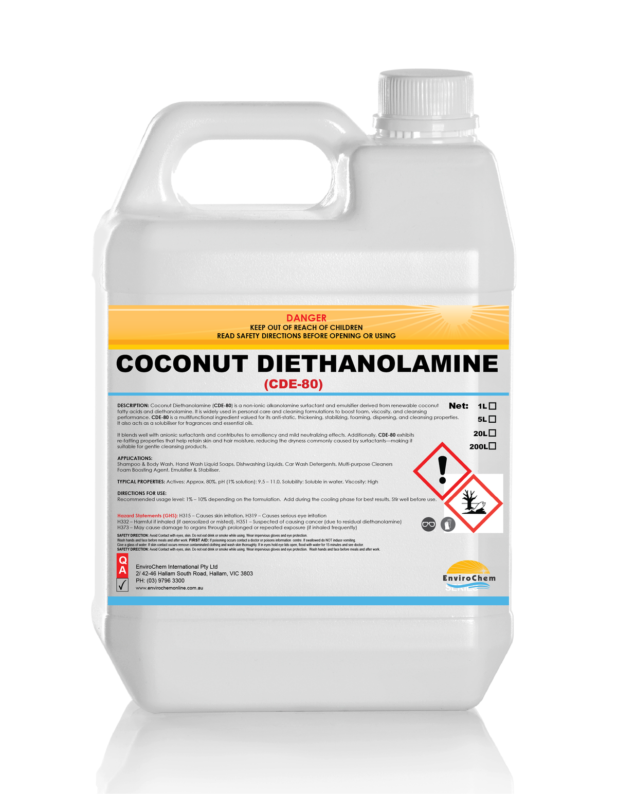 COCONUT DIETHANOLAMINE (CDE-80) — EnviroChem International Pty Ltd