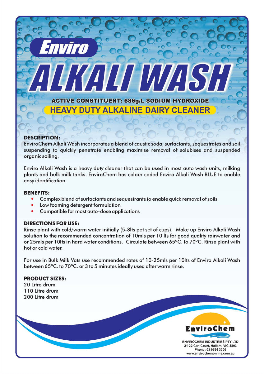 Buy Enviro Alkali Wash: low foam, heavy-duty Alkaline Dairy cleaner ...