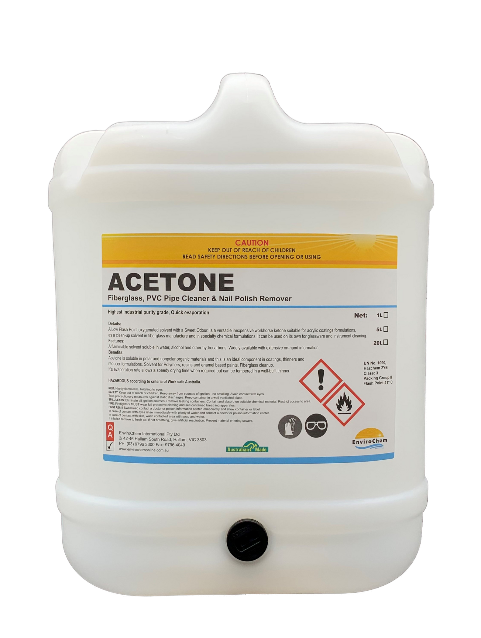 Buy Acetone: clean-up solvent for difficult resins, waxes, & adhesives ...