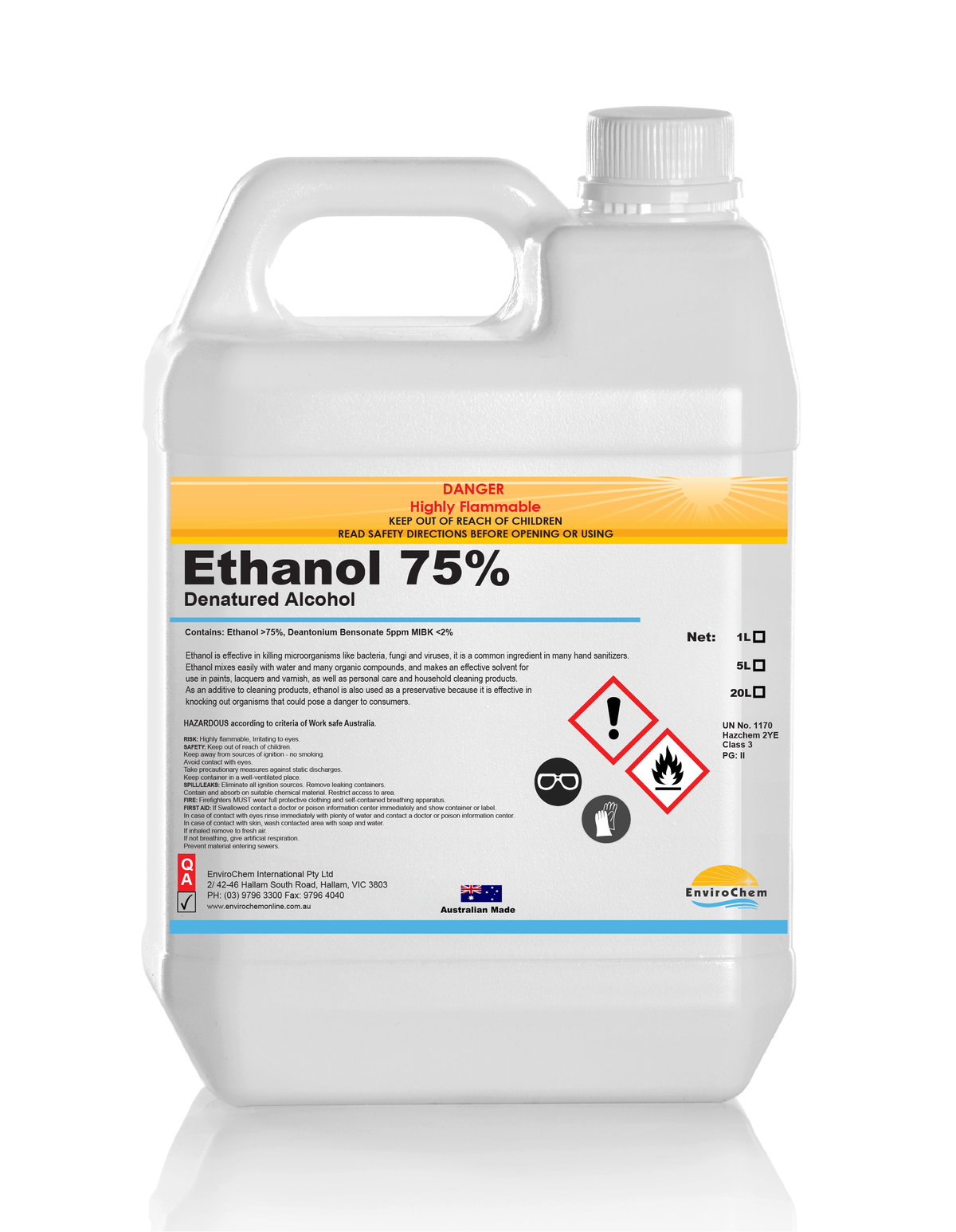 Ethanol 75% Denatured Alcohol — EnviroChem International Pty Ltd
